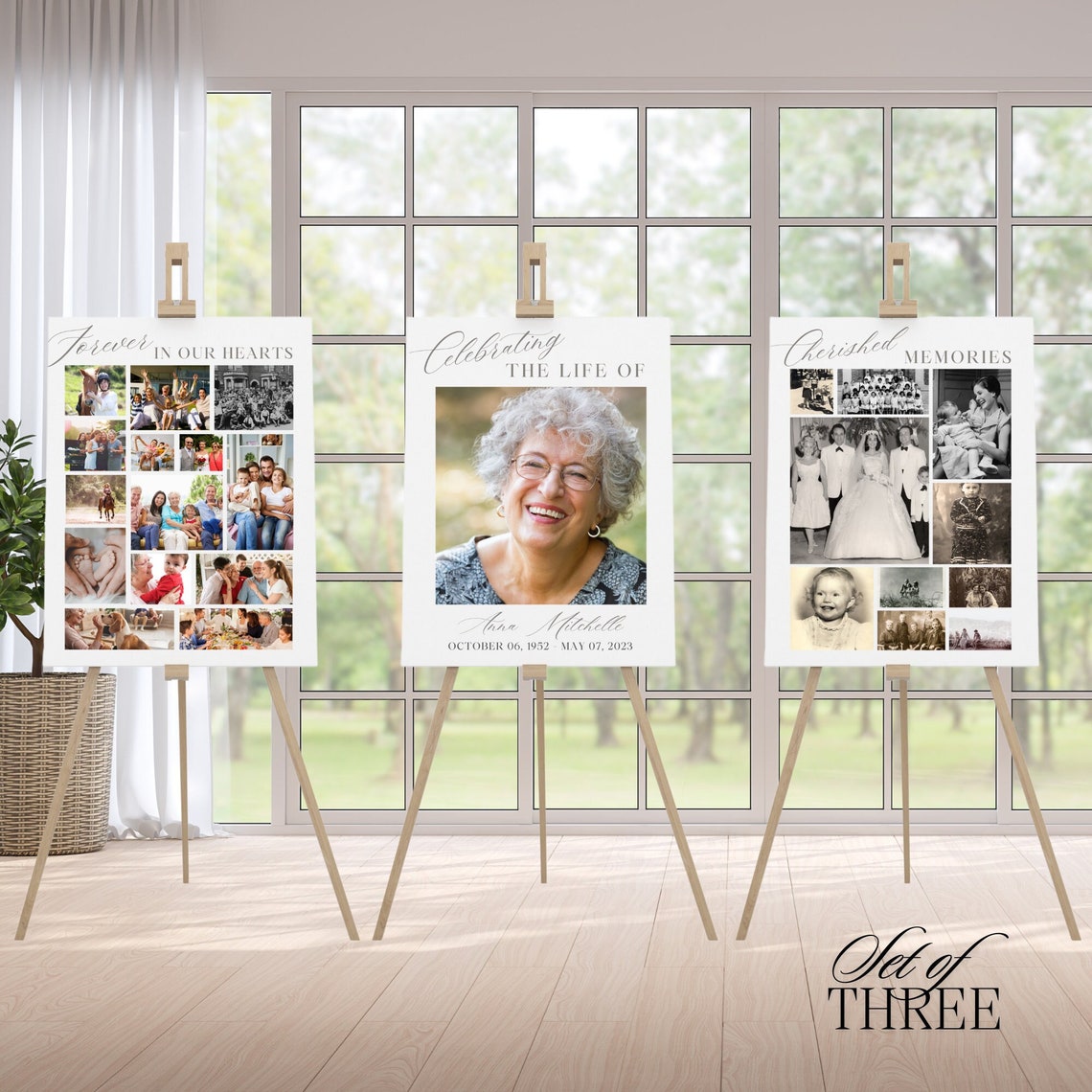 Funeral Photo Collage Sign Set Templates, Printable Funeral Welcome ...