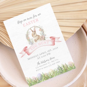 Easter Egg Hunt Invitation, Bunny Invitation, Easter Invitation, Easter ...