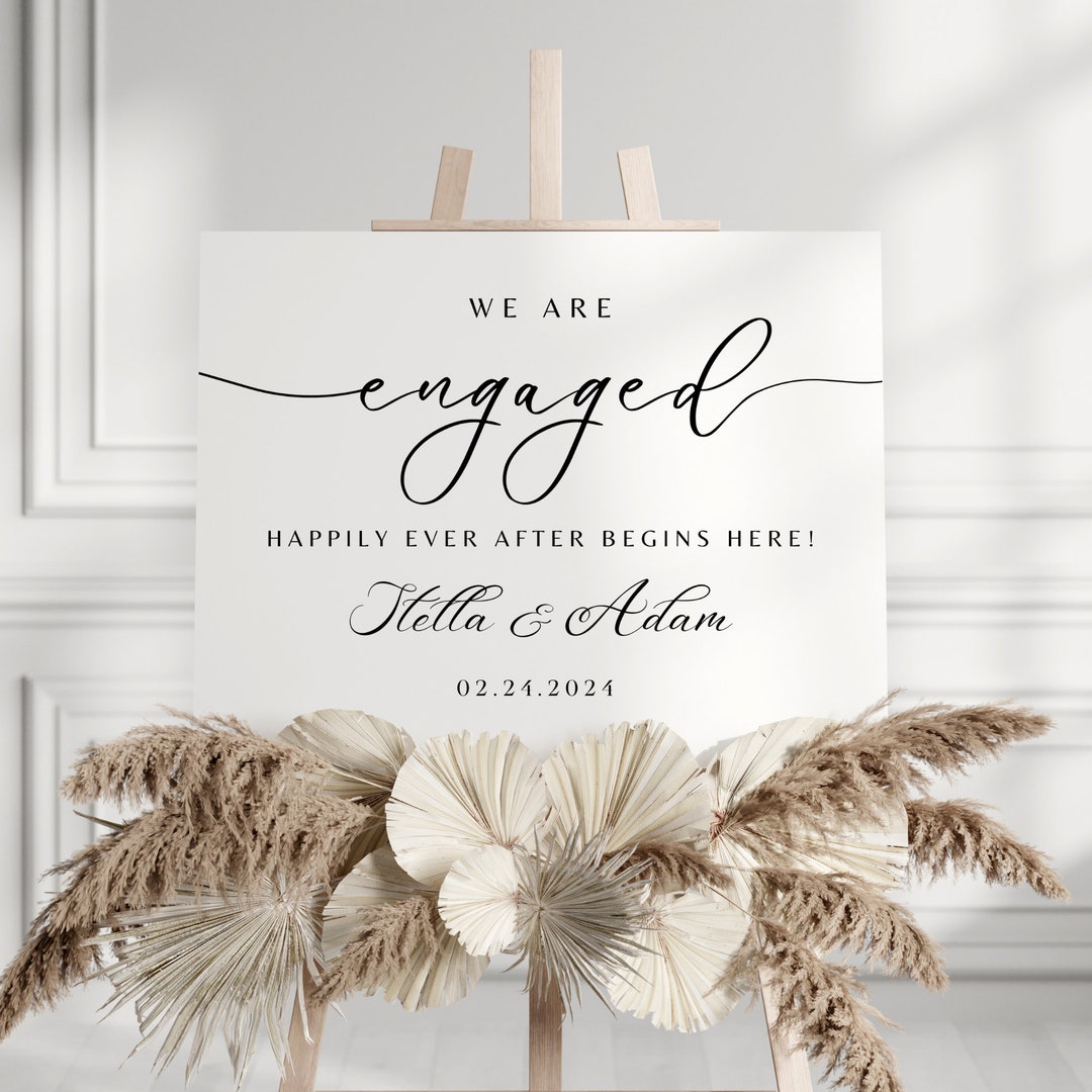 Engagement Party Welcome Sign, Modern Engagement Party Sign, Minimalist ...