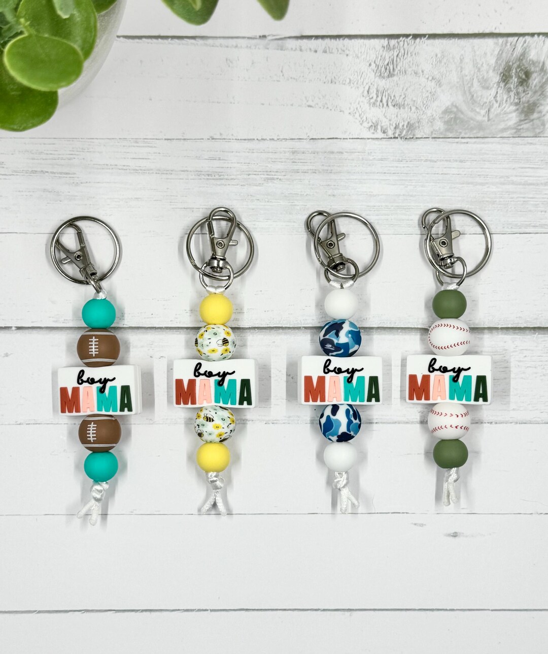 Boy Mom Keychain . Mama . Mom Life . Mothers Day . Silicone Bead ...