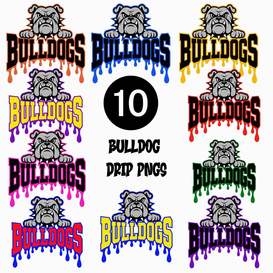Bulldogs Mascot PNG: Drip Effect School Spirit Design (digital Download ...