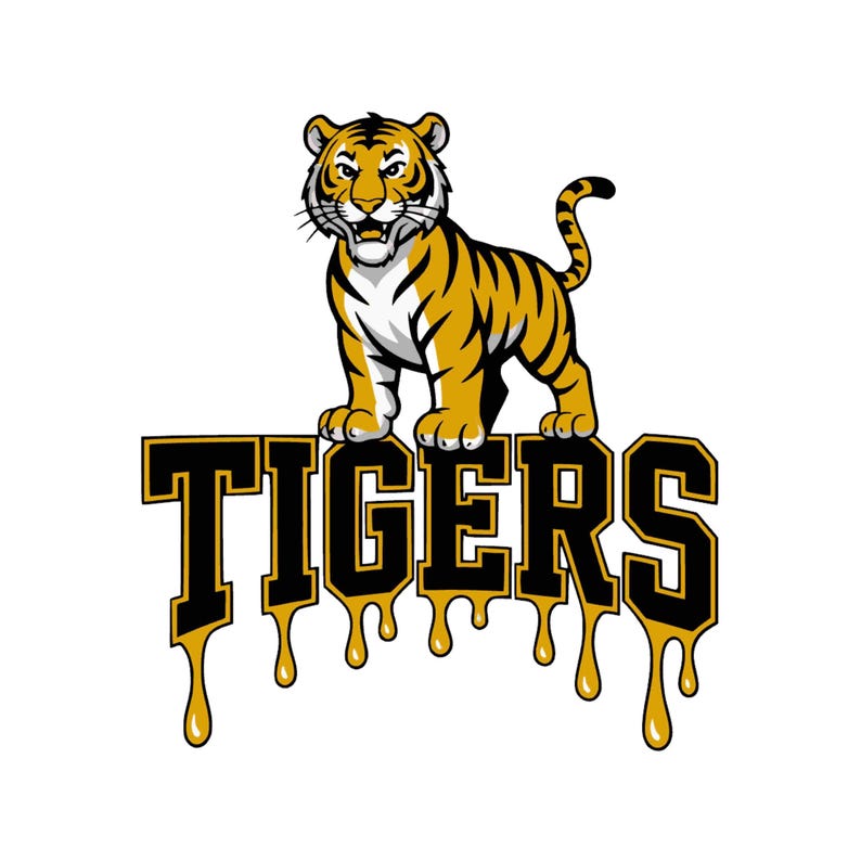 Tiger Mascot Drip Design Bundle: School Spirit SVG PNG Clipart - Etsy