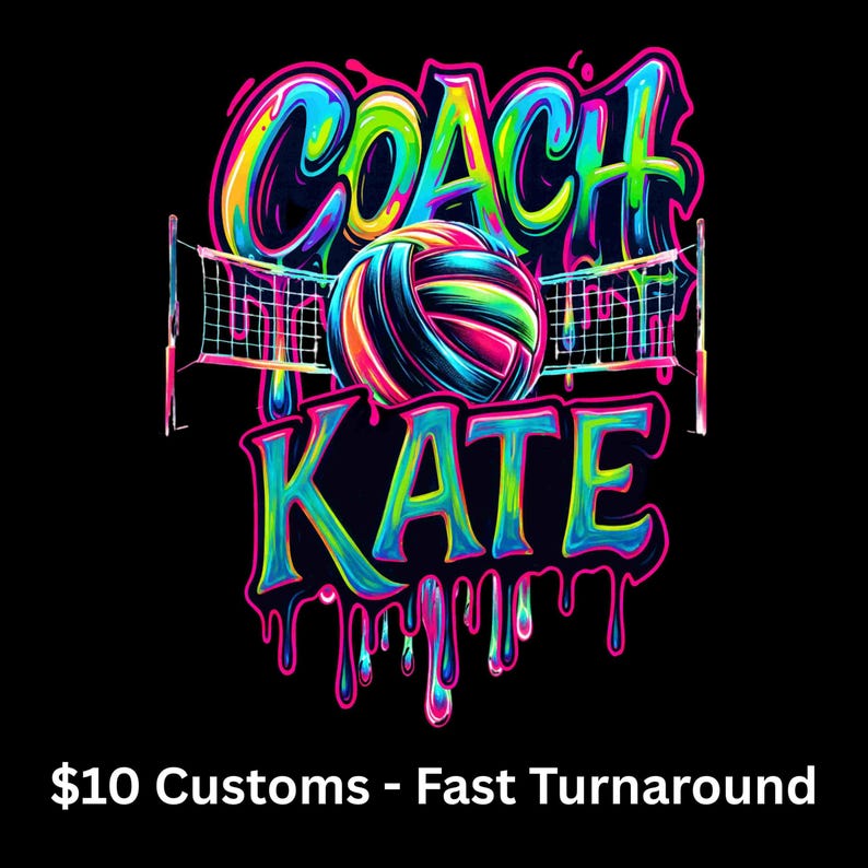 Volleyball Drip PNG: Neon Spike Flow Graphic (SVG, Digital Download - Etsy