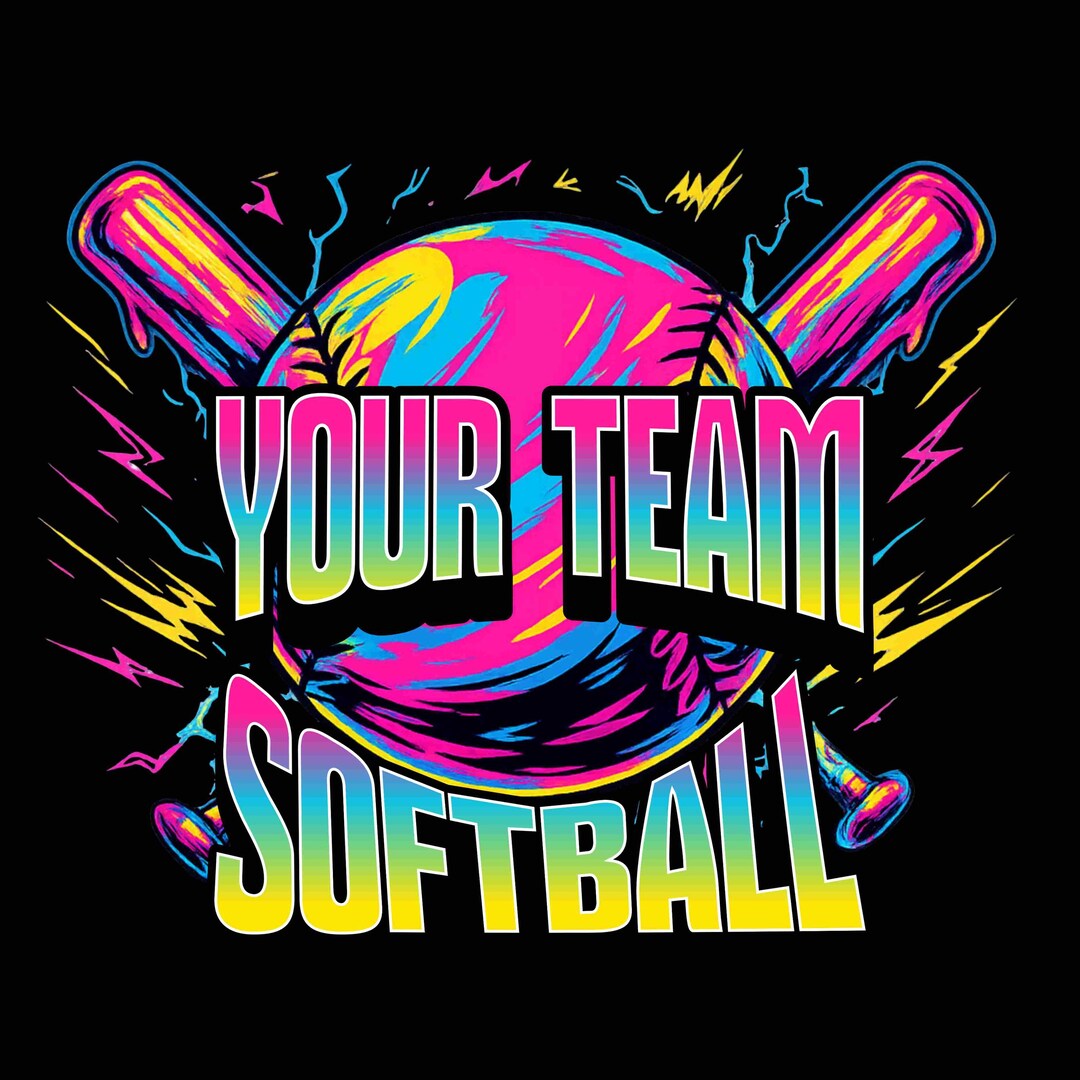 Custom Neon Softball Team PNG: Personalized Design (digital Download ...