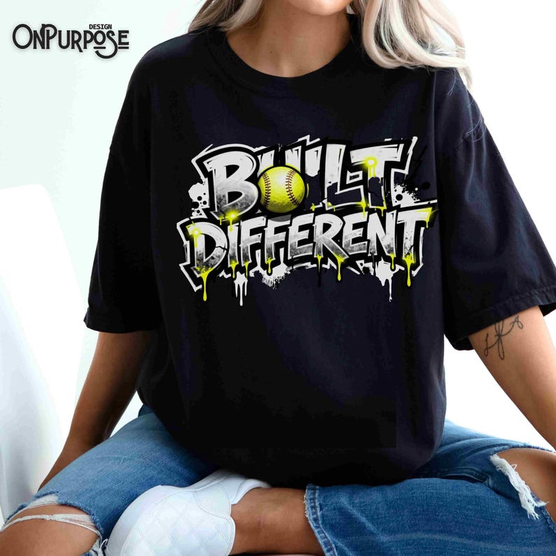 Softball PNG SVG: Built Different Graffiti Design (digital File) - Etsy