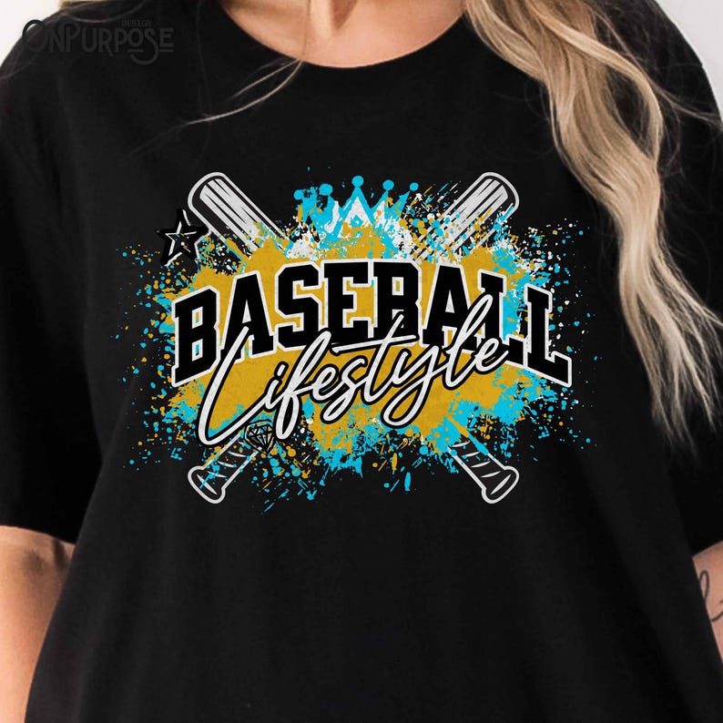 Baseball Lifestyle PNG Bundle, Streetwear Shirt Design, 6 Color ...