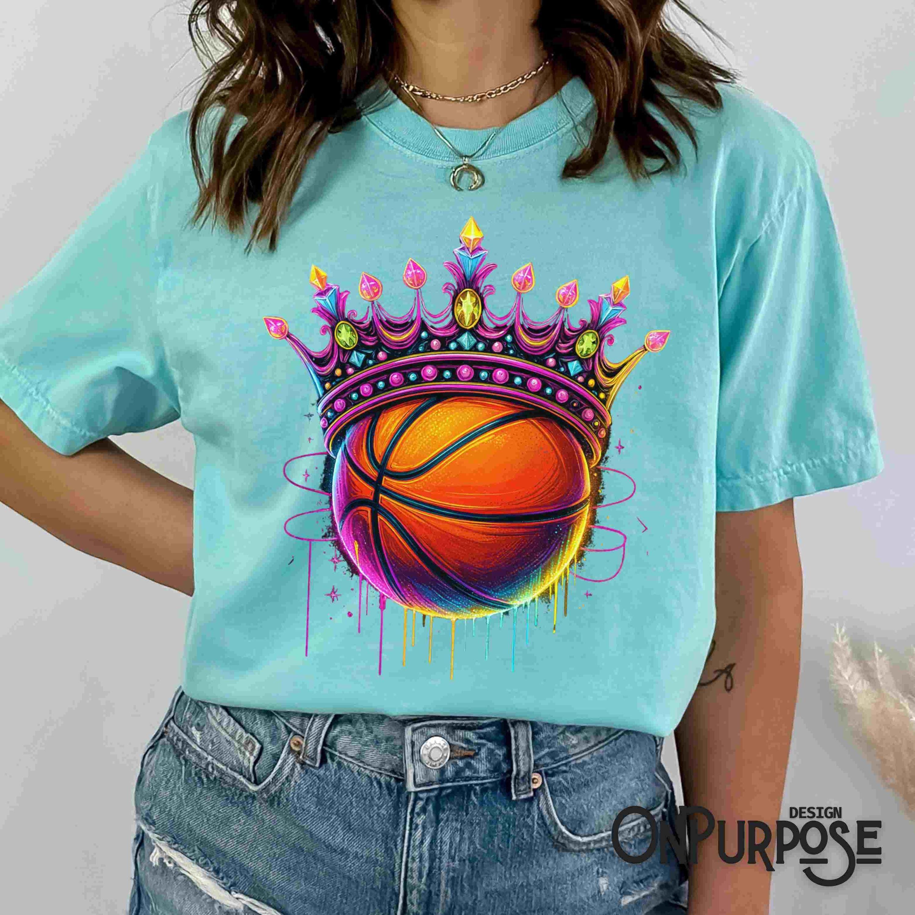 Basketball Queen PNG: Neon Drip Crown Graphic (digital Download - Etsy