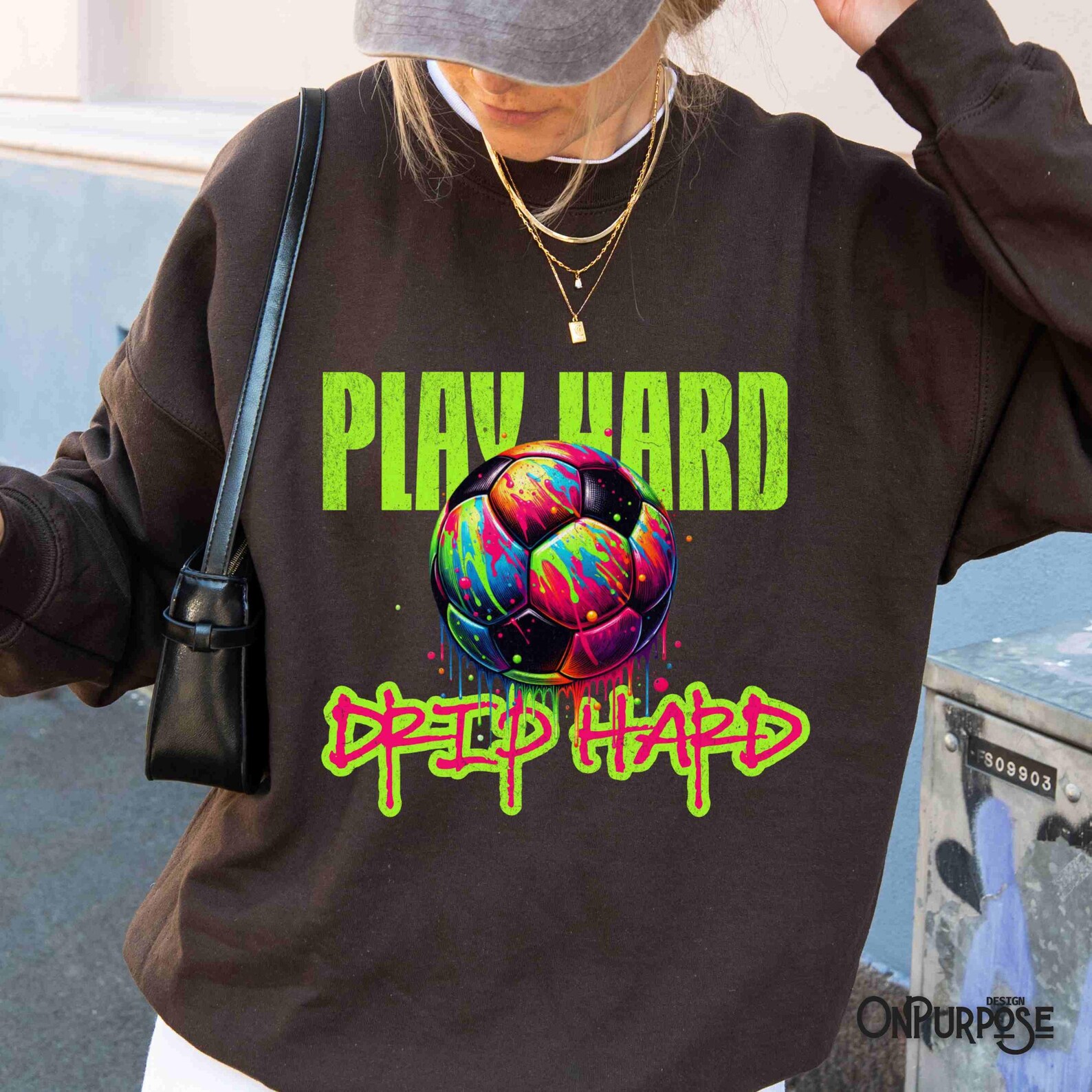 Neon Soccer Drip PNG: Play Hard Design (digital Download) - Etsy