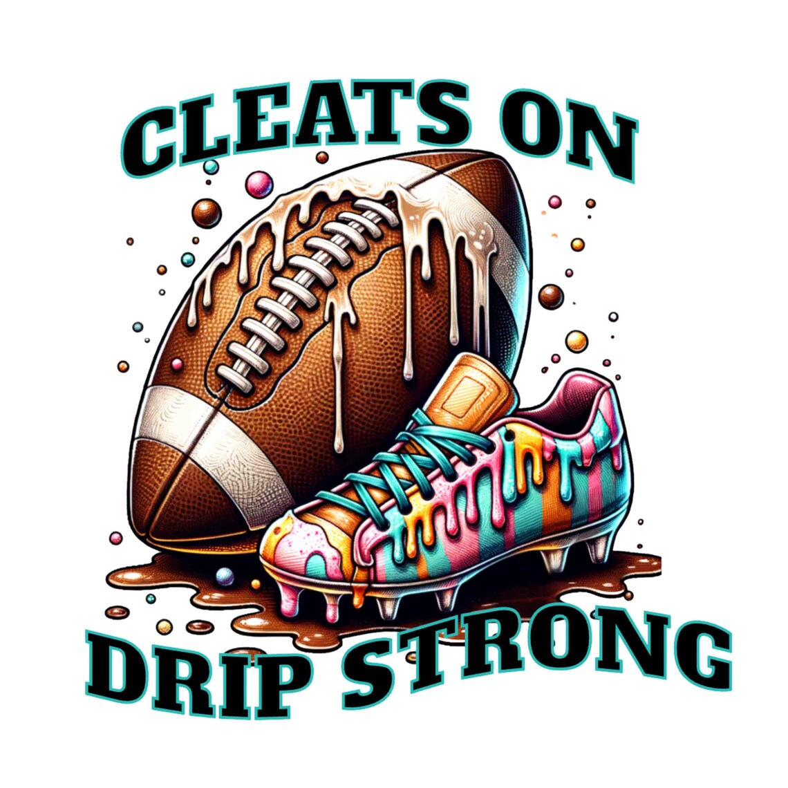 Dripping Football PNG: Game Day Sublimation Graphic (digital Download ...