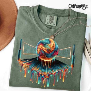 Neon Drip Volleyball PNG: Electric Sport Design (digital Download) - Etsy