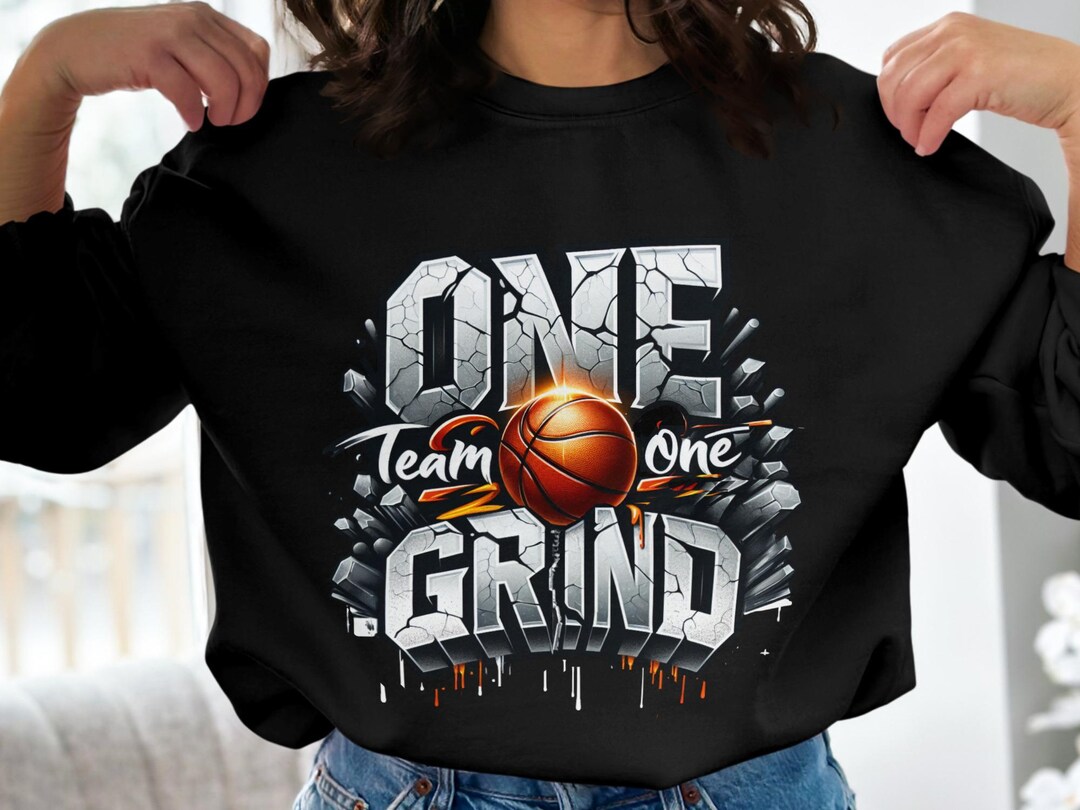 Grunge Basketball Graphic: One Team One Grind Street Style SVG PNG - Etsy