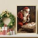 Kneeling Santa Worshipping Baby Jesus in the Manger - Digital Download ...