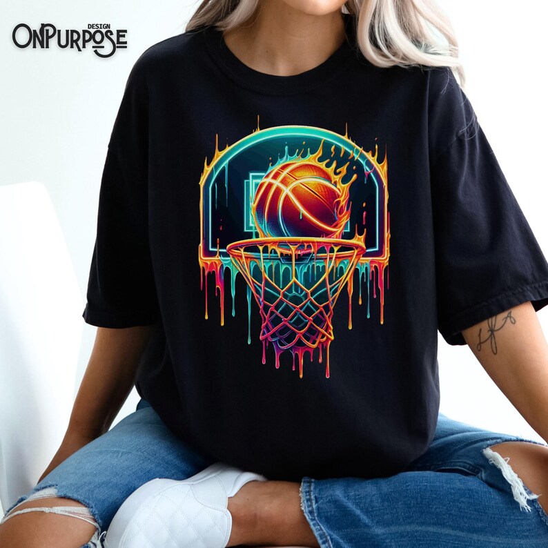 Neon Basketball Drip PNG Bundle: Graffiti Sports Clipart - Etsy