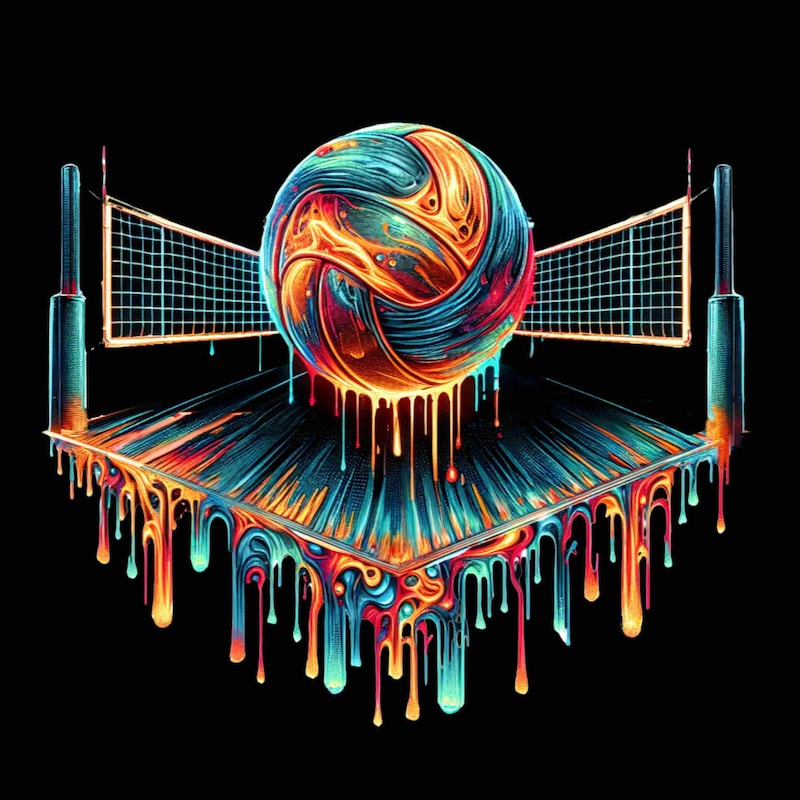 Neon Drip Volleyball - Etsy