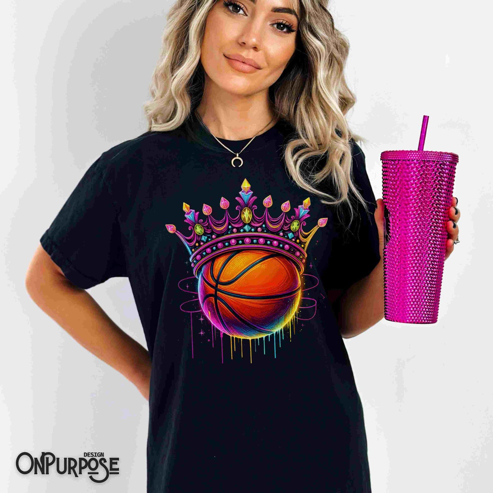 Basketball Queen PNG: Neon Drip Crown Graphic (digital Download - Etsy