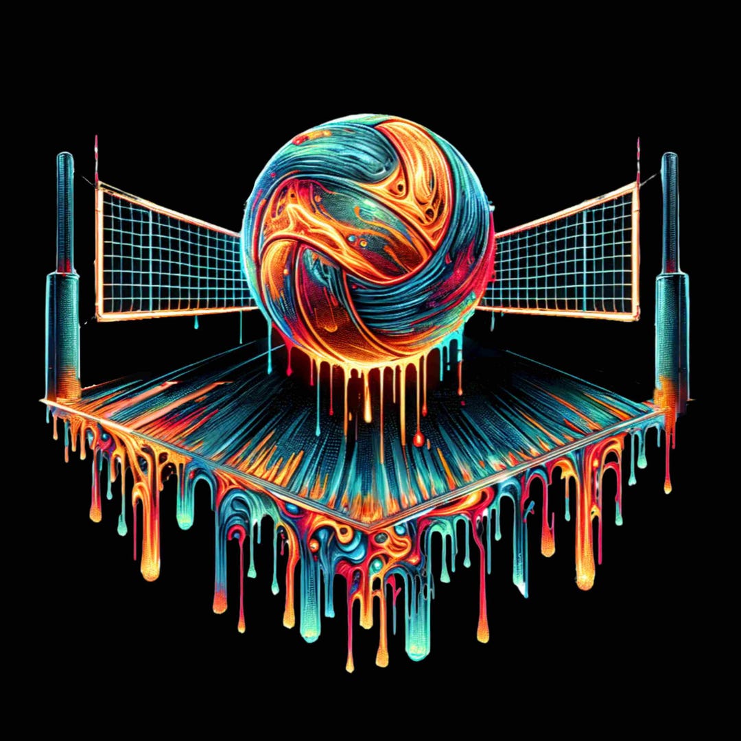 NEON DRIP VOLLEYBALL Png, Volleyball Mom Png, Volleyball Shirt Png ...