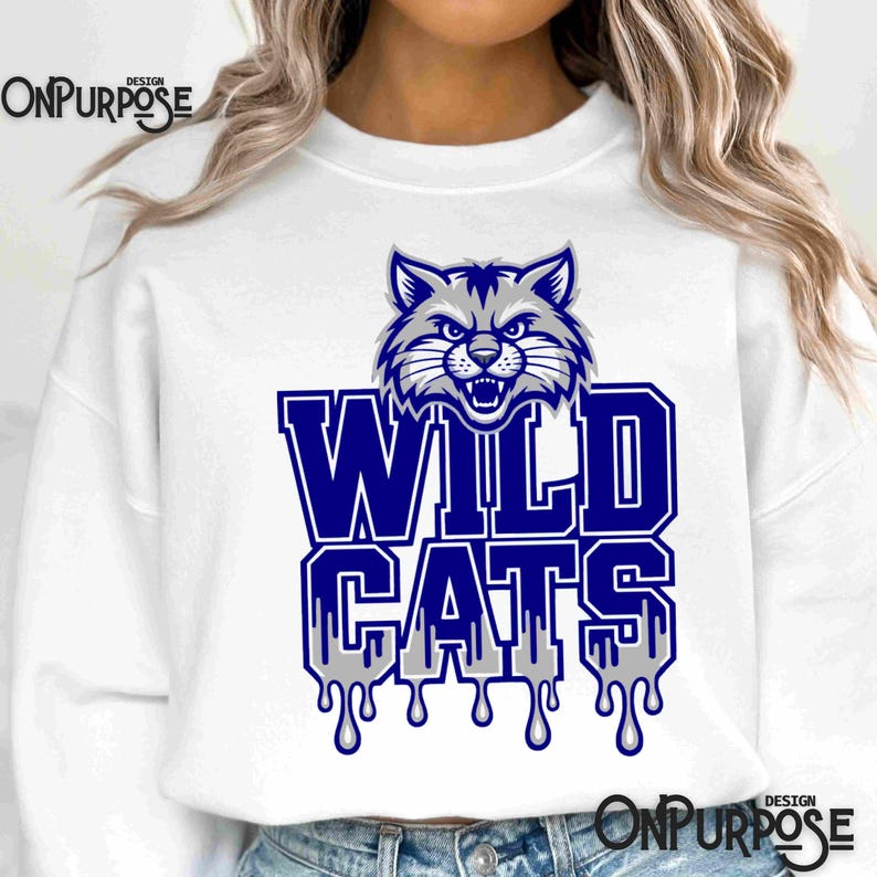 Wildcats Drip Mascot PNG Bundle: School Spirit Clipart (digital ...