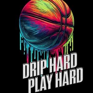 Neon Basketball Drip PNG: Sublimation Design (digital Download) - Etsy