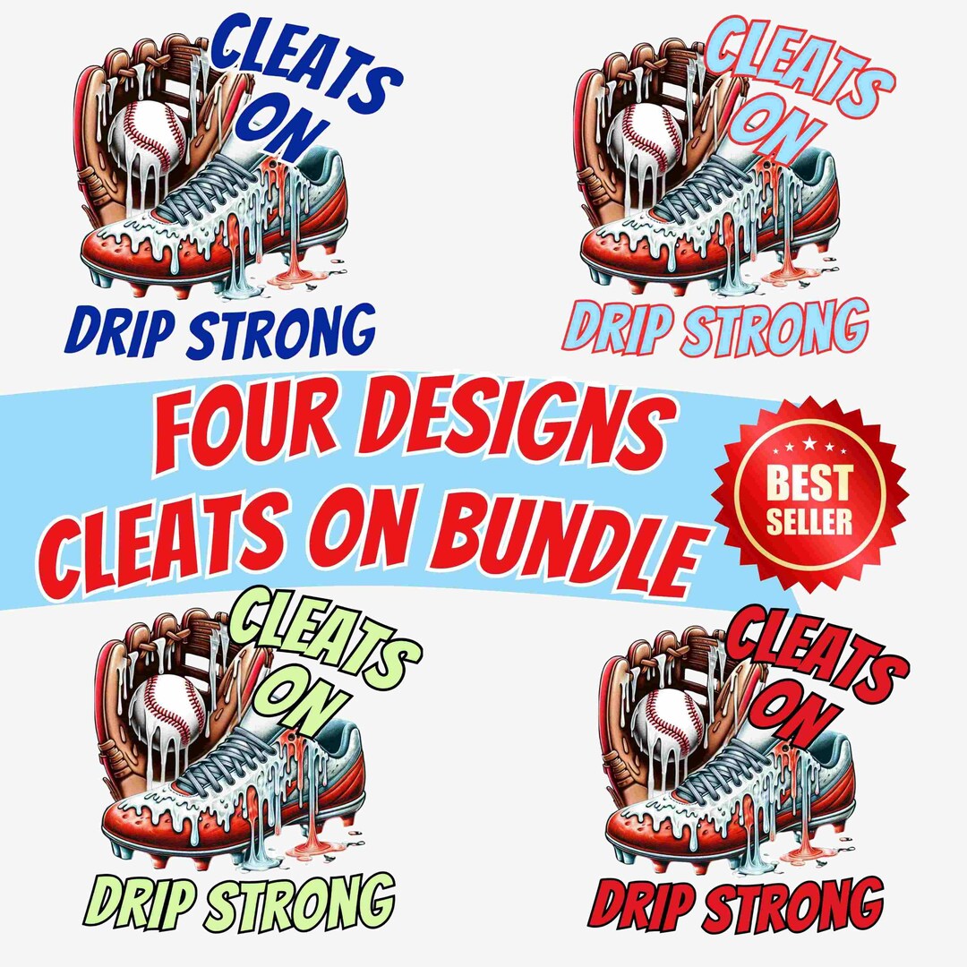 Baseball Cleats Drip PNG Bundle: Sublimation Designs (digital Download ...