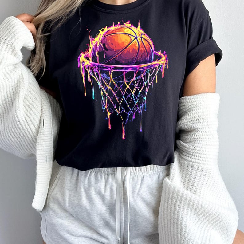 Neon Basketball Drip PNG Bundle: Graffiti Sports Clipart - Etsy