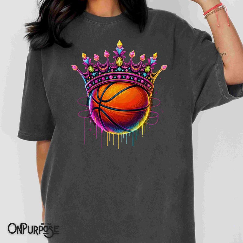 Basketball Queen PNG: Neon Drip Crown Graphic (digital Download - Etsy ...