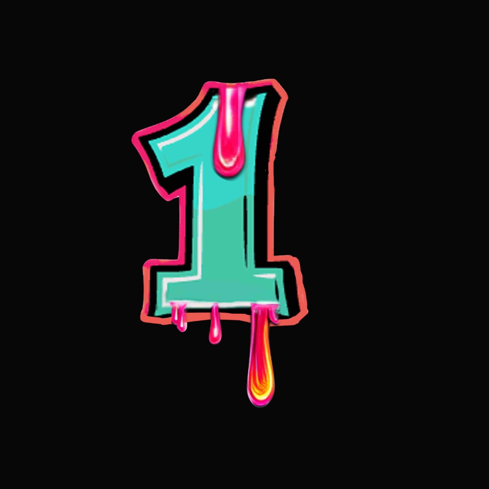 Neon Drip Numbers PNG Bundle: Graffiti Font Clipart (digital Download ...