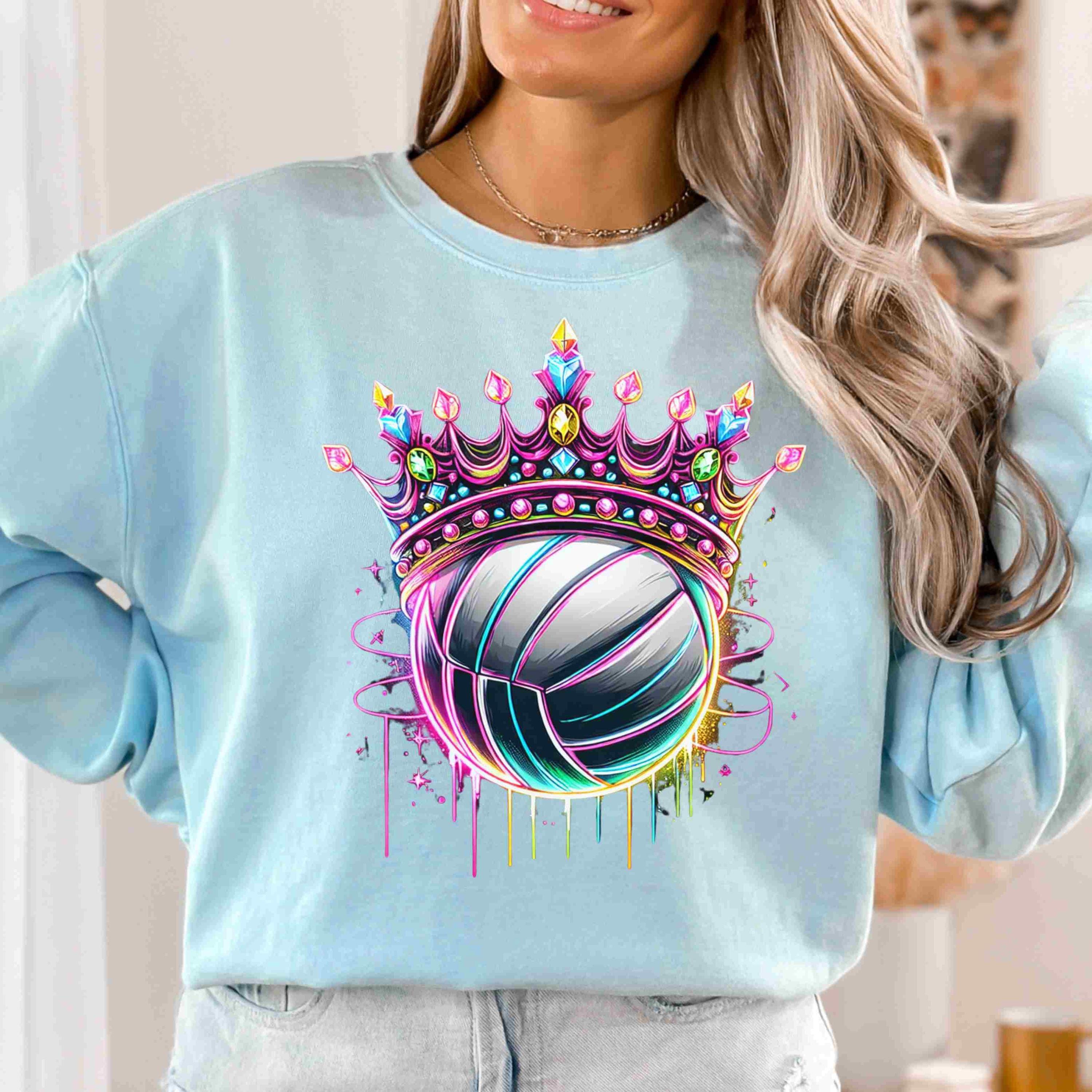 Neon Volleyball Queen PNG: Drip Crown Clipart (digital Download) - Etsy