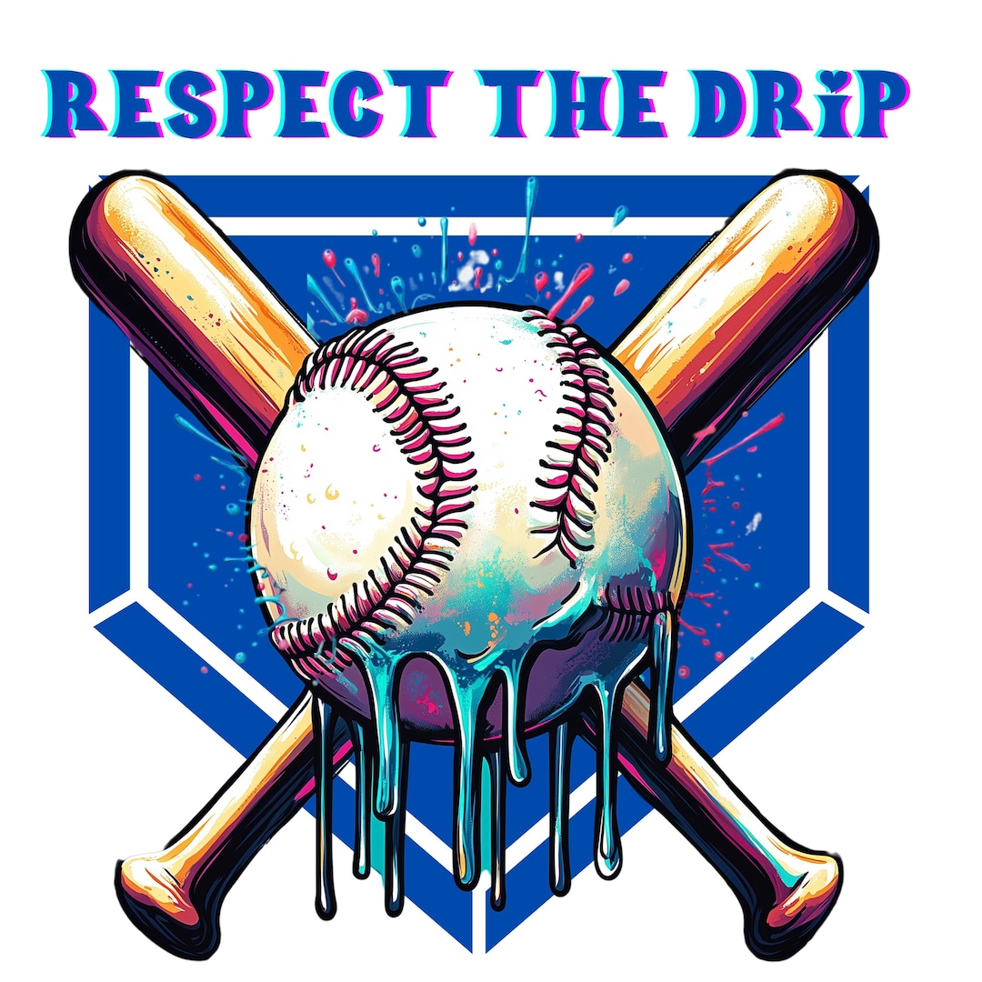 Baseball Ice Cream Drip PNG: Home Plate Sublimation (digital Download ...