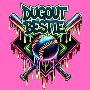Dugout Bestie Neon Drip Softball PNG - Etsy