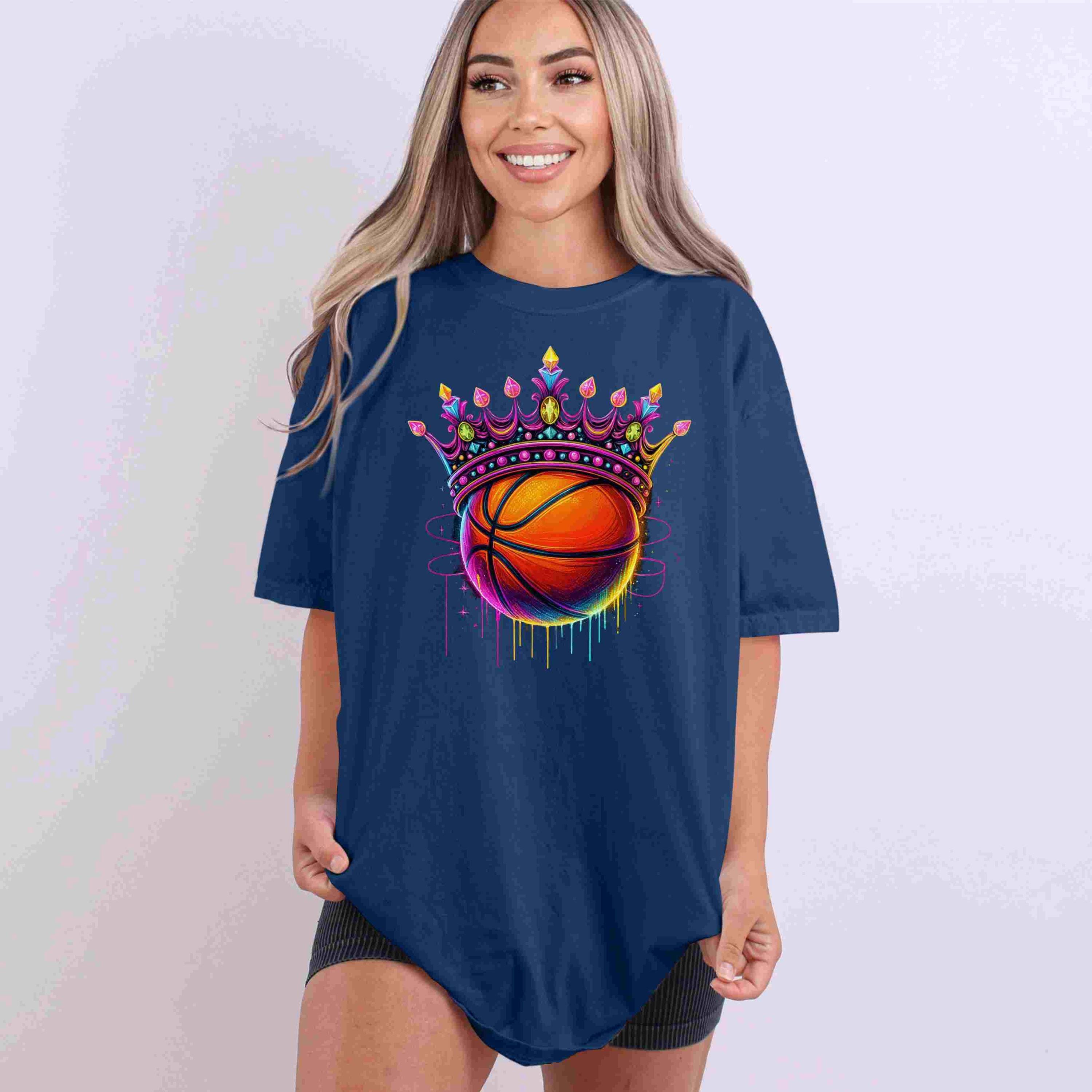 Basketball Queen PNG: Neon Drip Crown Graphic (digital Download - Etsy