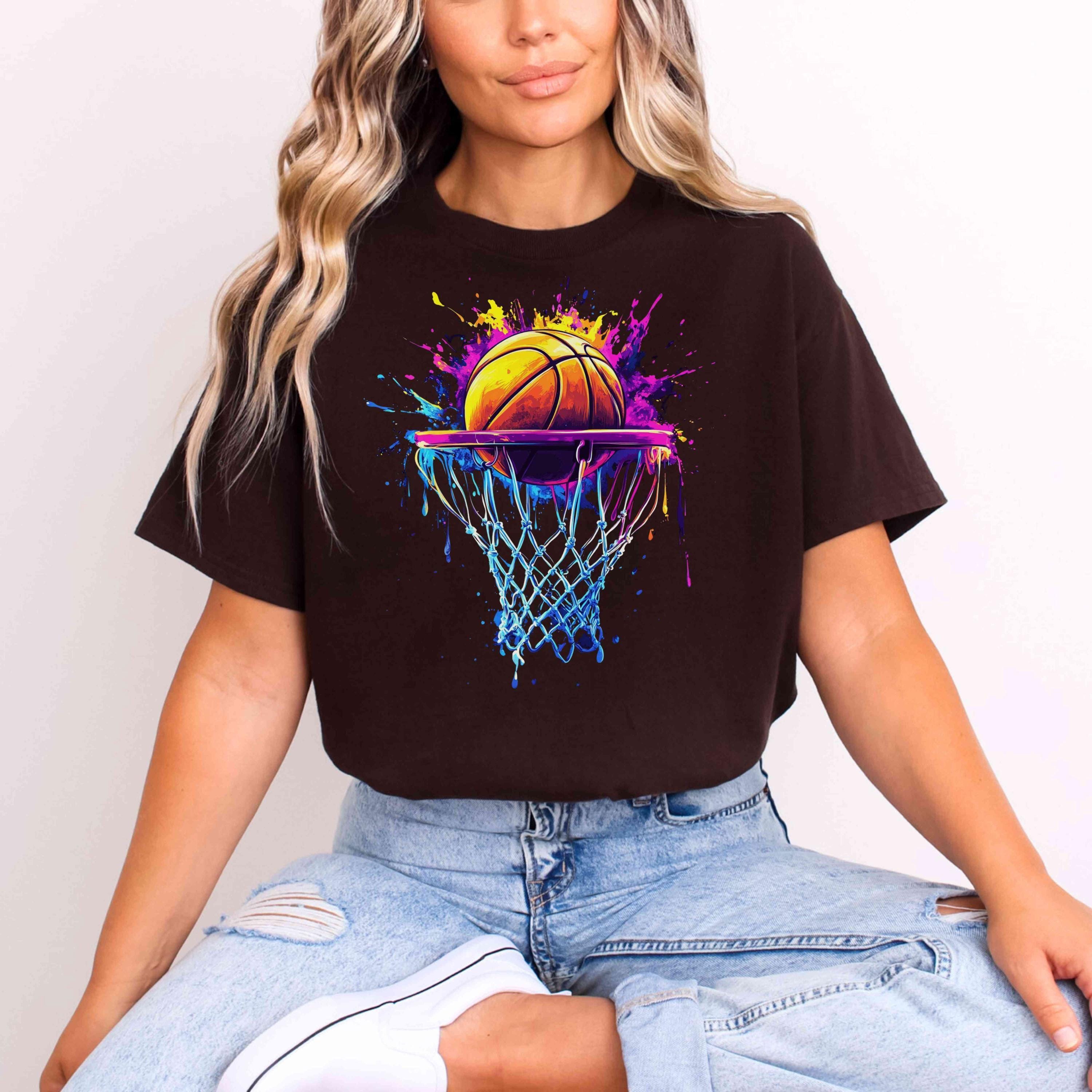 Basketball Drip SVG PNG: Neon Paint Splatter Design (digital Download ...