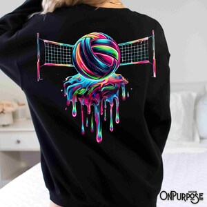 Volleyball Drip PNG: Neon Spike Flow Graphic (SVG, Digital Download - Etsy