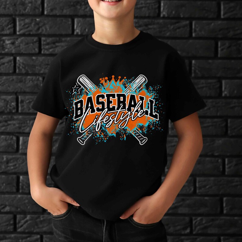 Baseball Lifestyle PNG Bundle, Streetwear Shirt Design, 6 Color ...