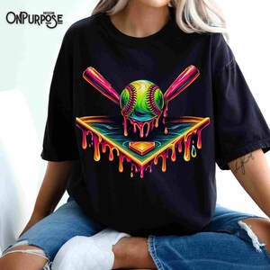 Neon Softball Diamond PNG: Drip Design, Sublimation (digital Download ...