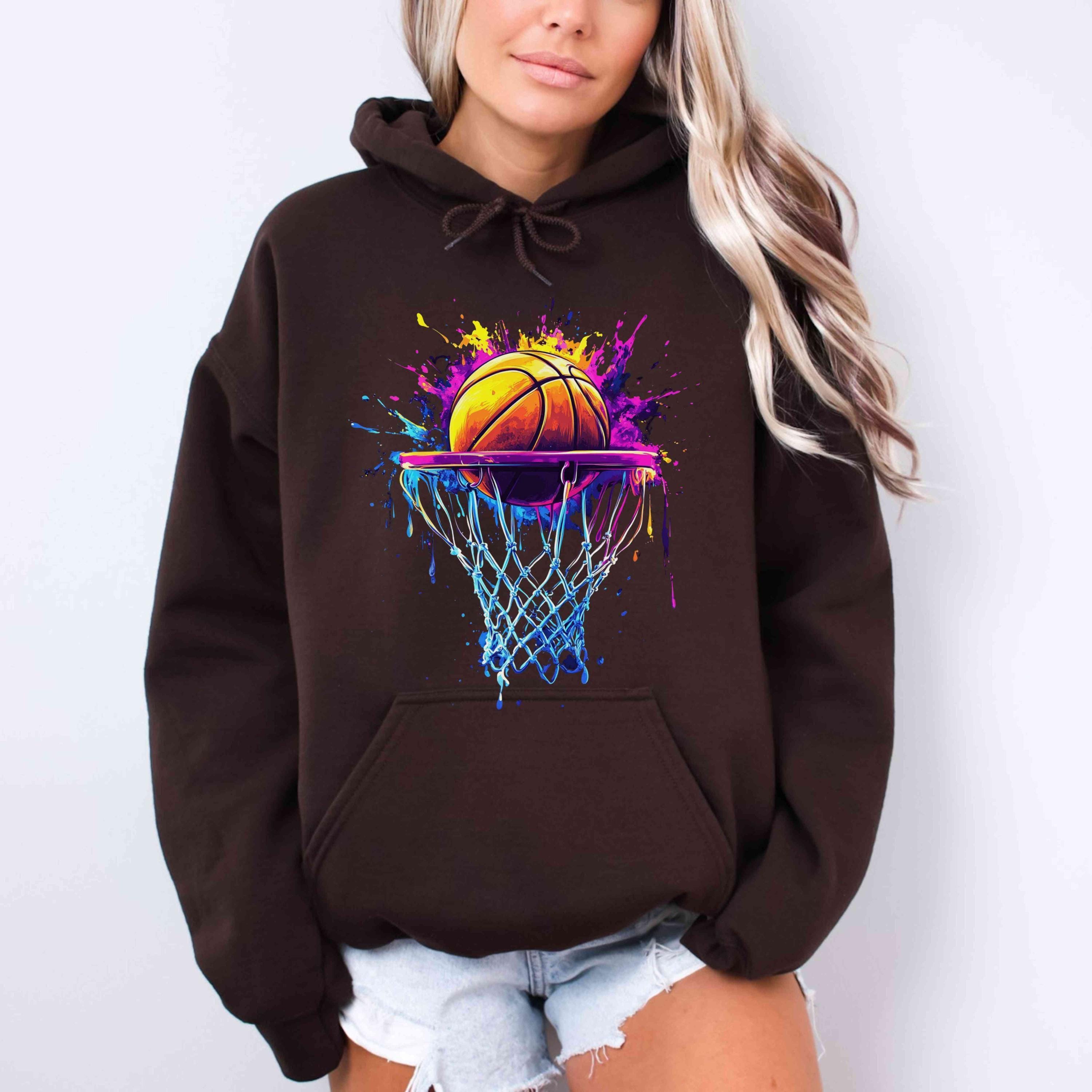 Basketball Drip SVG PNG: Neon Paint Splatter Design (digital Download ...