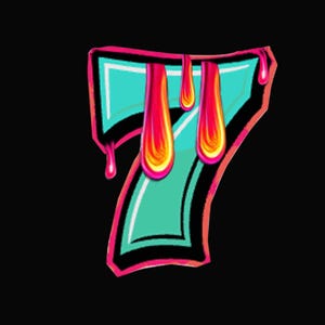 Neon Drip Numbers PNG Bundle: Graffiti Font Clipart (digital Download ...