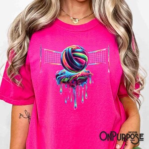 Volleyball Drip PNG: Neon Spike Flow Graphic (SVG, Digital Download - Etsy