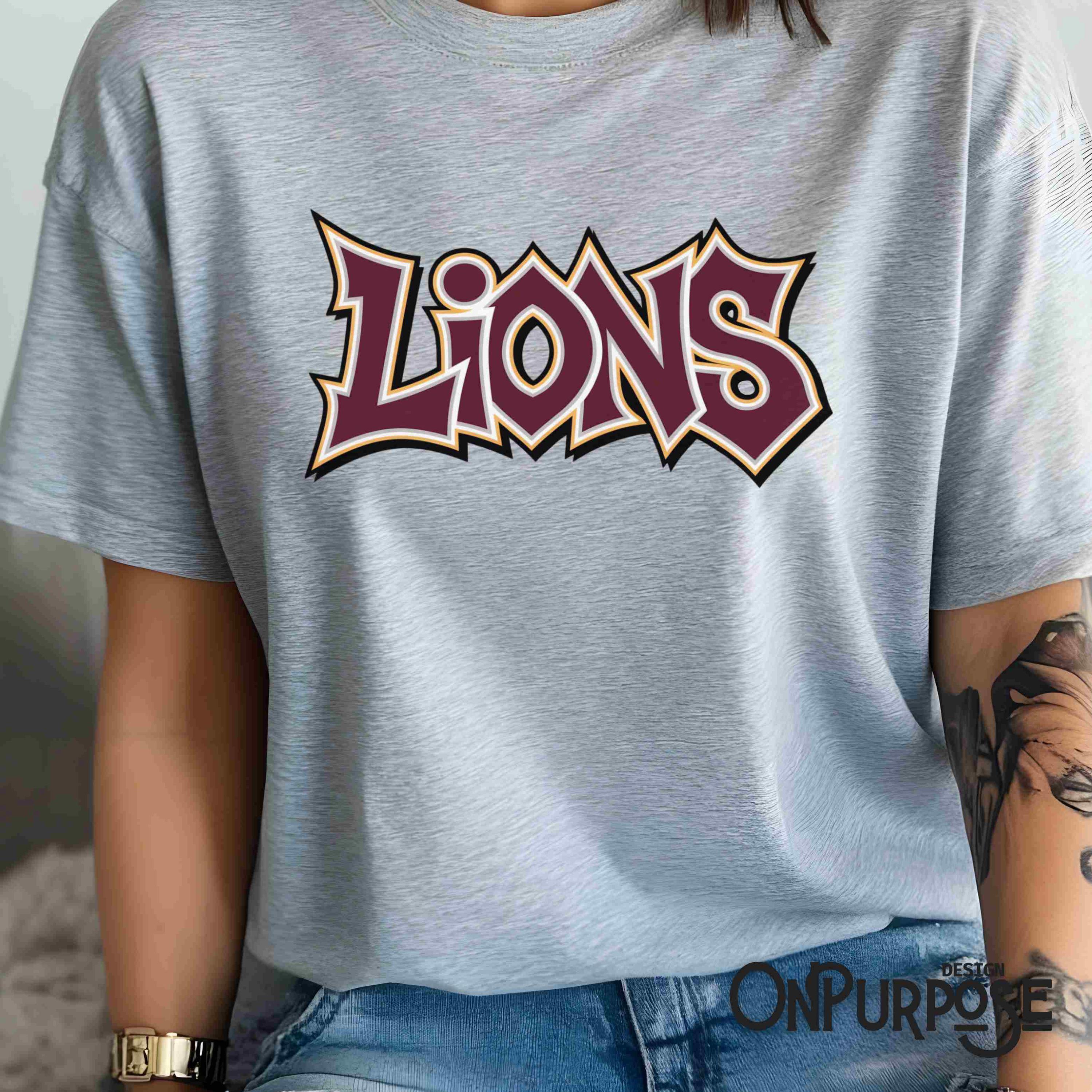 Graffiti LIONS Mascot SVG & PNG, Bold School Spirit Design for Shirts ...