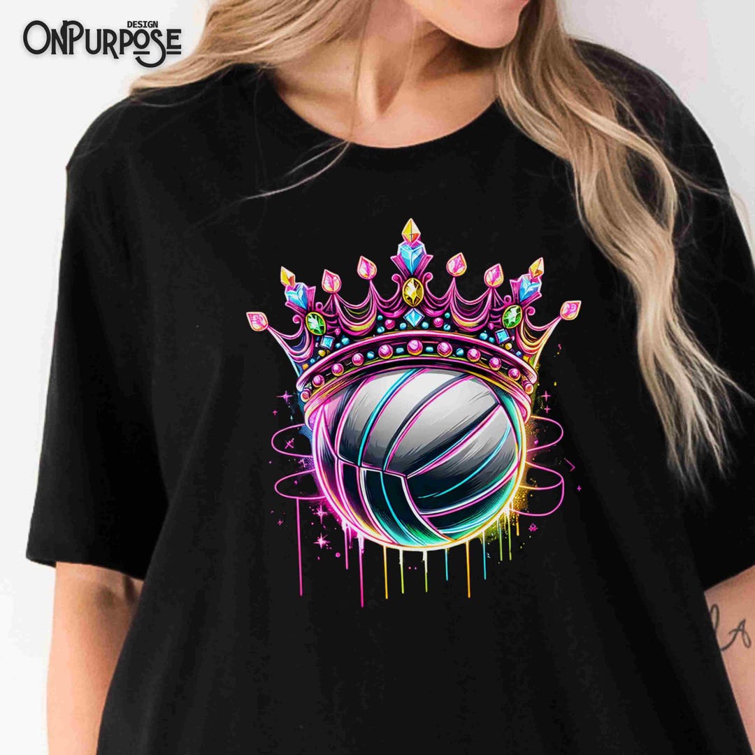 Neon Volleyball Queen PNG: Drip Crown Clipart (digital Download) - Etsy