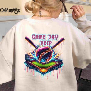 Game Day Baseball Drip PNG: Neon Lightning Design (digital Download) - Etsy