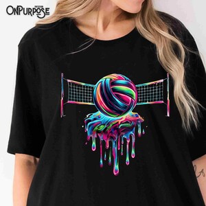 Volleyball Drip PNG: Neon Spike Flow Graphic (SVG, Digital Download - Etsy