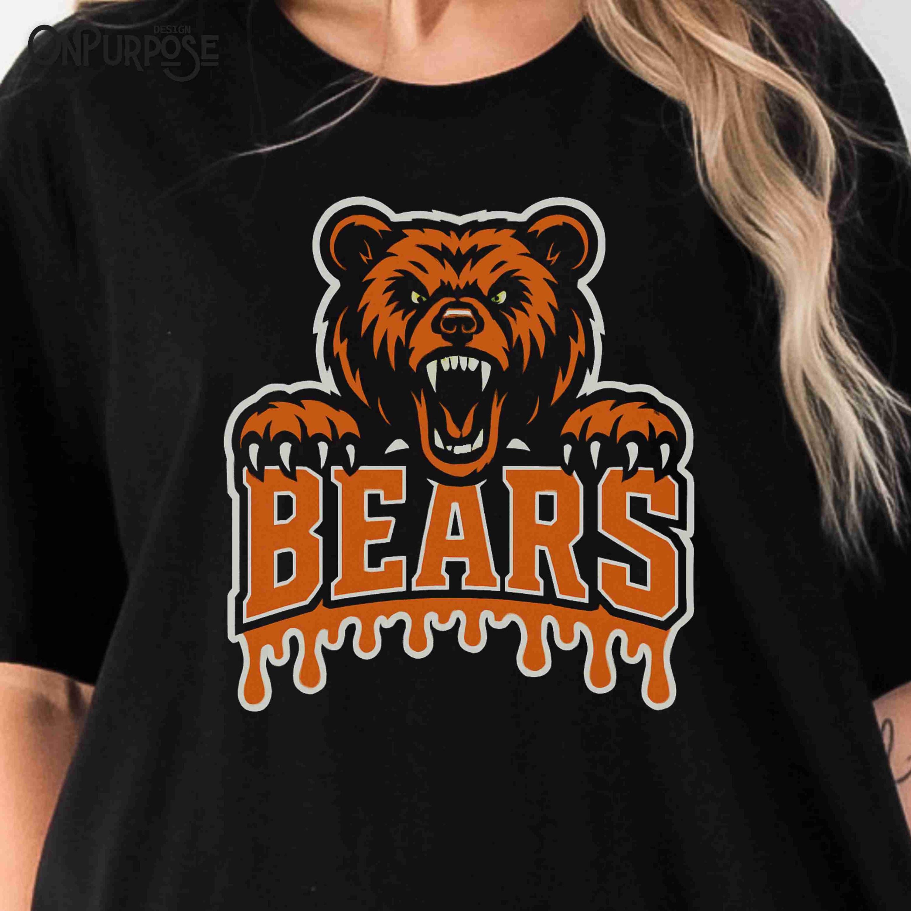 Bears Mascot PNG: Drip Effect School Spirit Design (digital Download ...