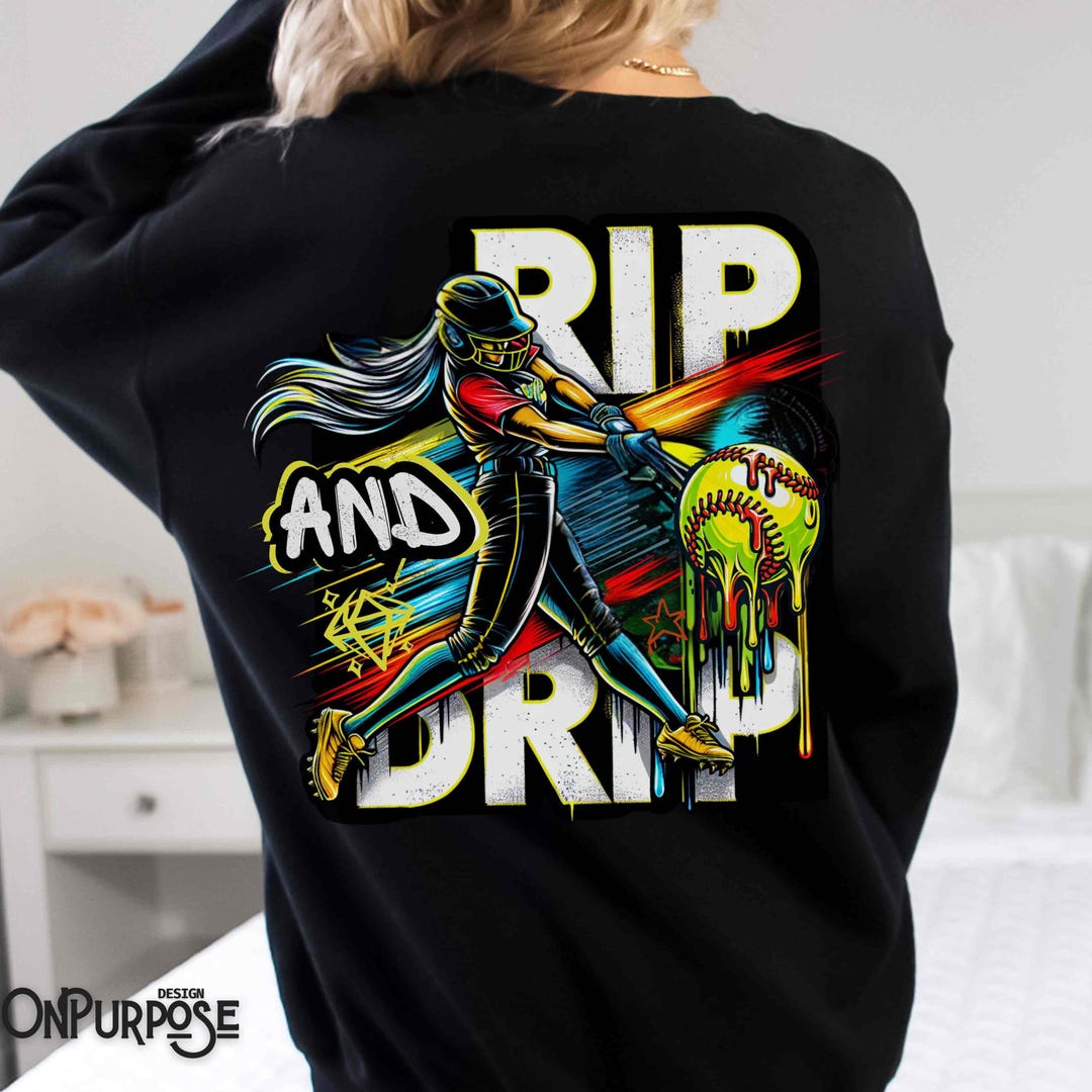 Softball Drip PNG SVG: Grunge Style Design (digital Download) - Etsy