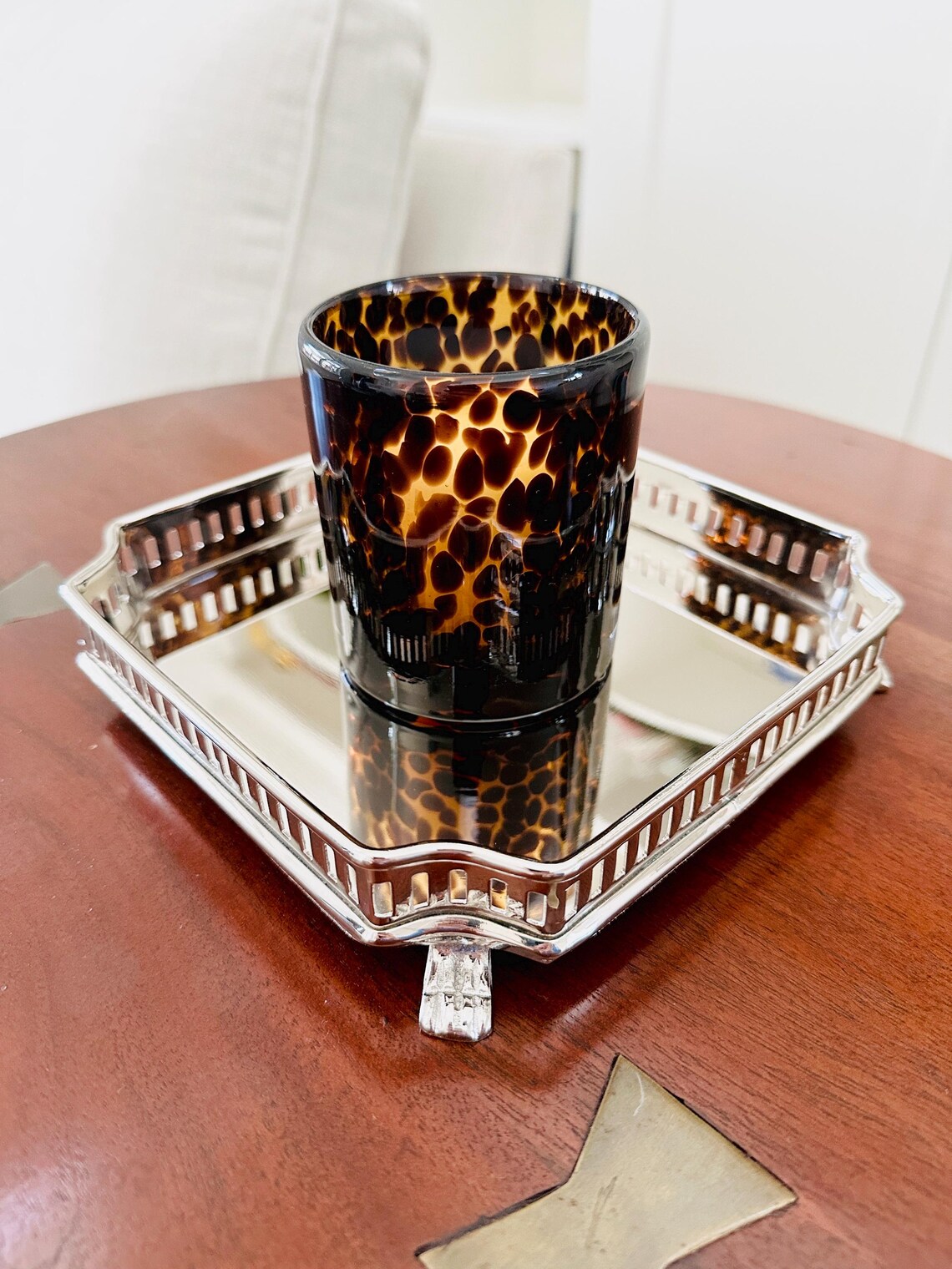 Hand Blown Tortoiseshell Glass Candle Holder: Tealight and Votive ...