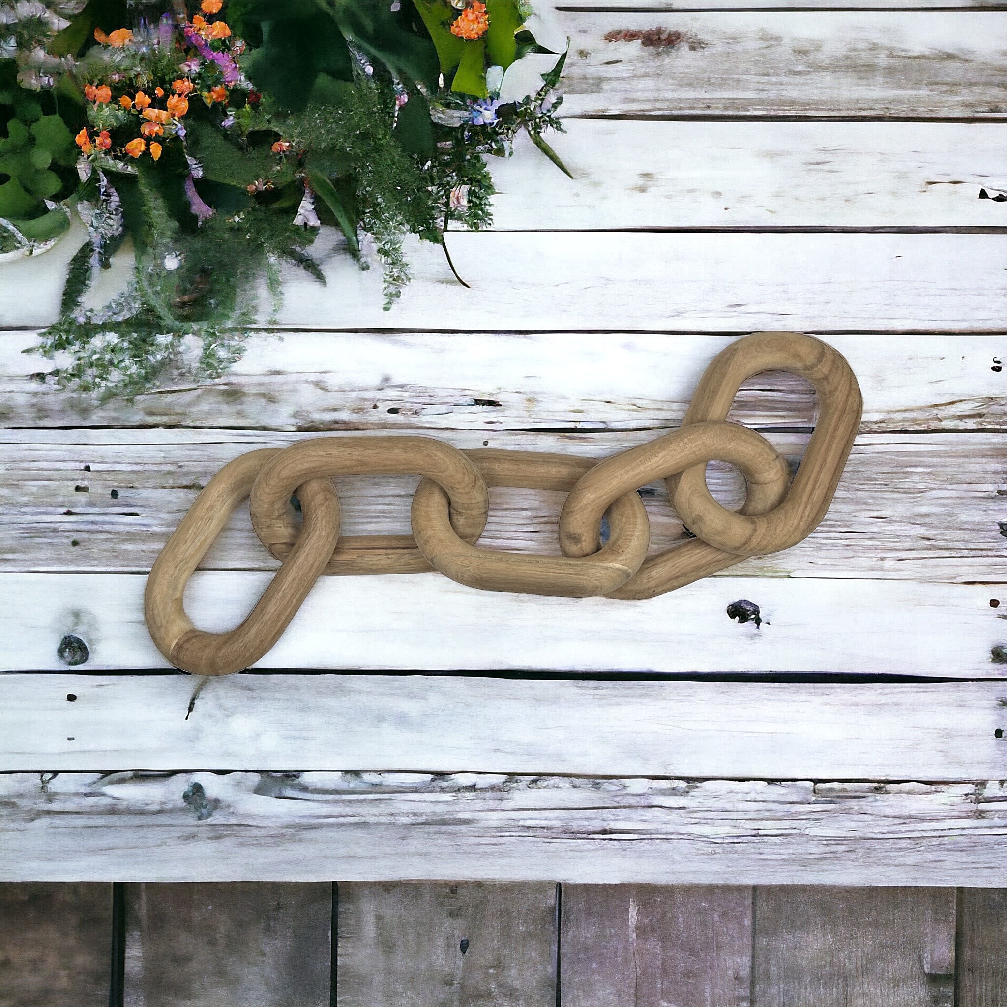 Acacia Wood Chain Link Decor 100% Premium Acacia Wood Coffee Table ...