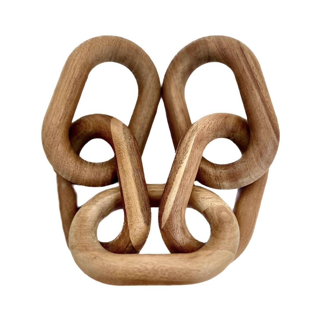 Acacia Wood Chain Link Decor 100% Premium Acacia Wood Coffee Table ...