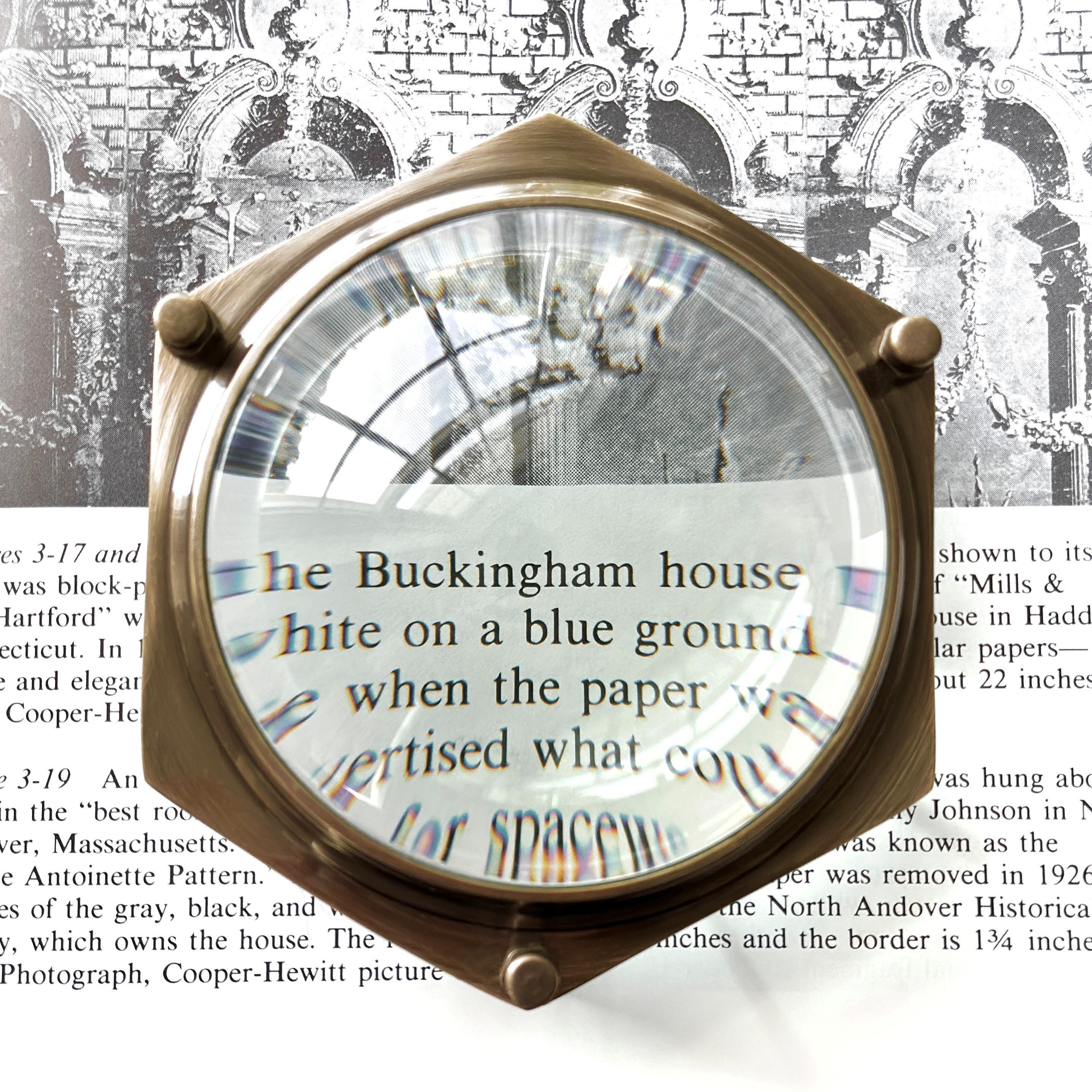 Antiqued Brass Magnifying Glass - Dome Desk Magnifier - 5x ...