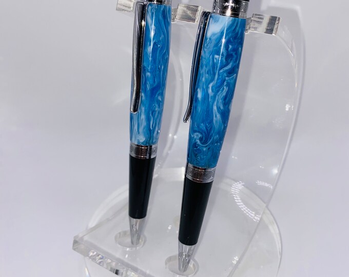 Blue and White Swirl Pens - Etsy