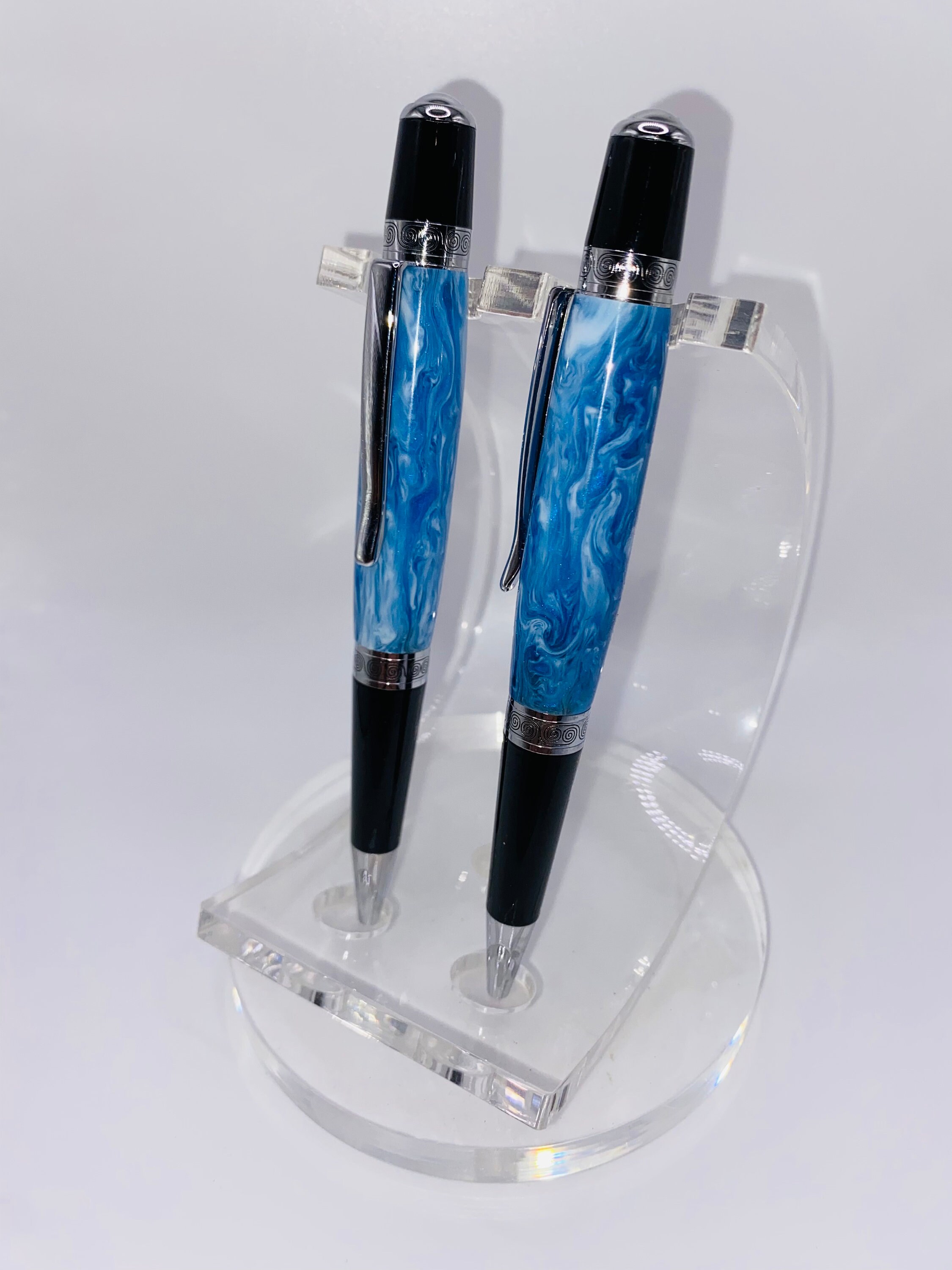 Blue and White Swirl Pens - Etsy