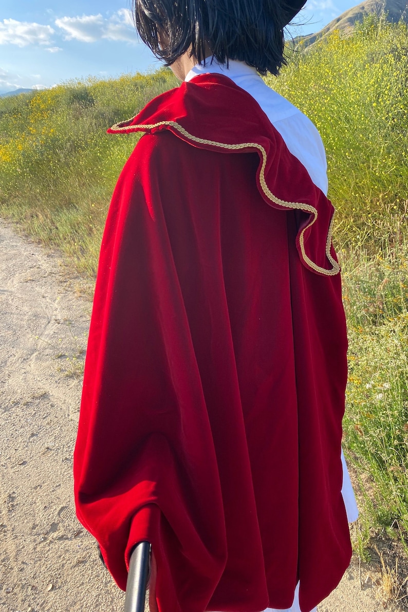 Renaissance Velvet Half Cape: Musketeer Costume, Red Satin Lined - Etsy
